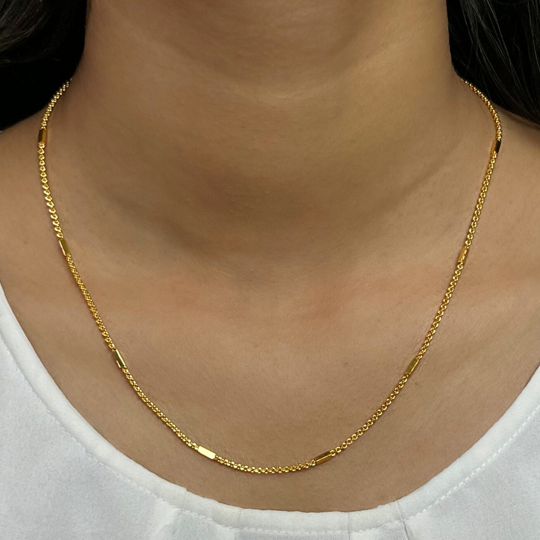 Classic Linea Gold-Plated Bar Link Chain – Nira Kalyani