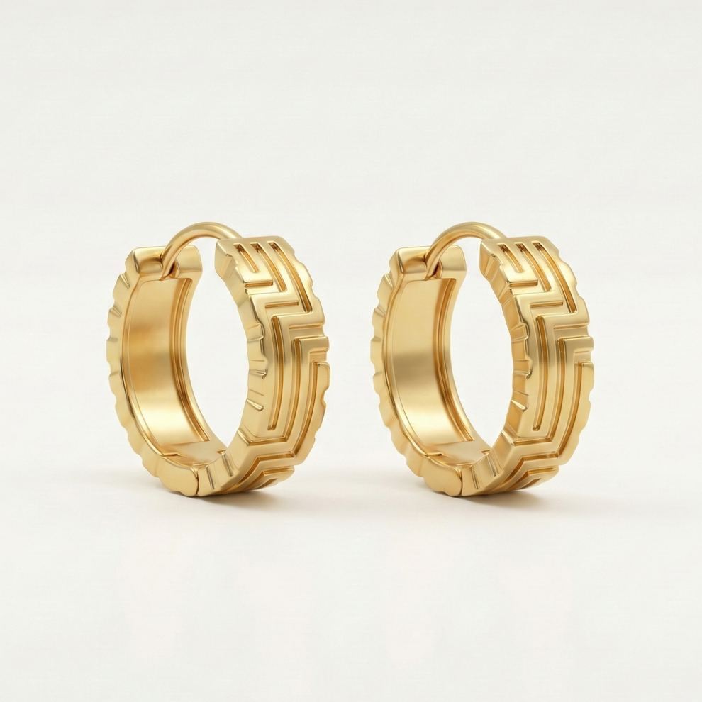 Golden Circuit Gold Plated Hoops – Nira Kalyani